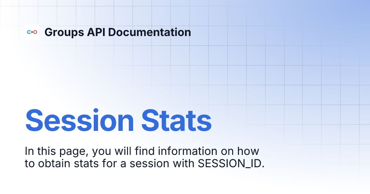 Session Stats | Groups API Documentation