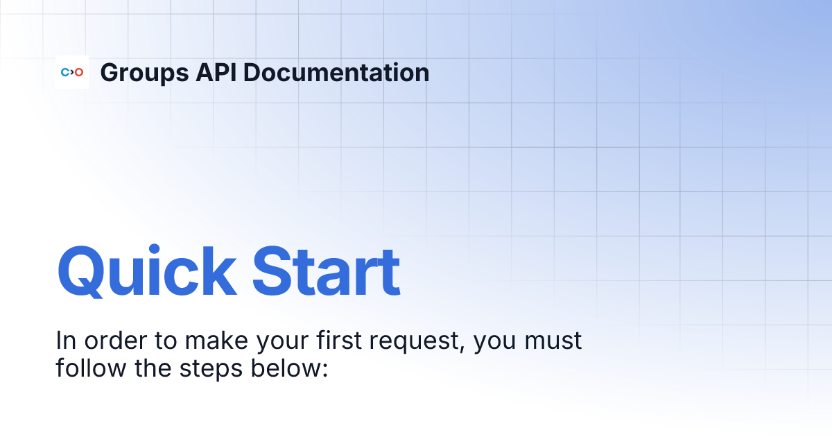 Quick Start | Groups API Documentation