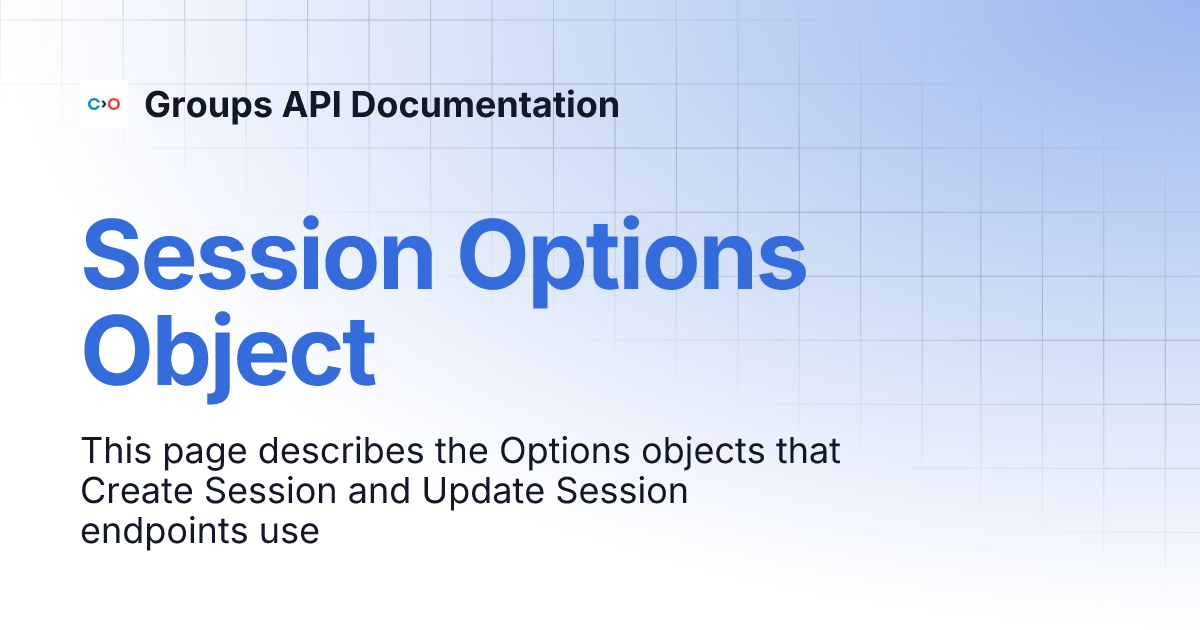 Session Options Object | Perculus API Documentation